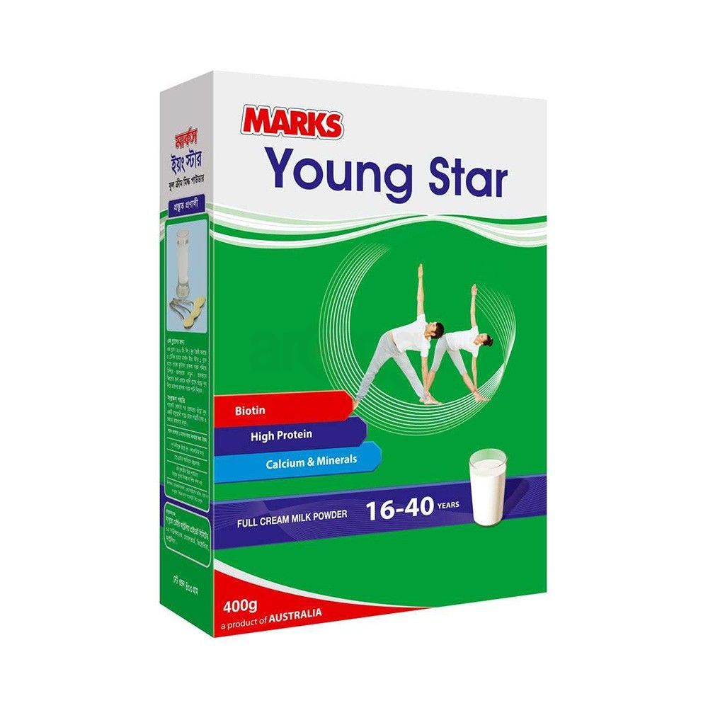 Marks Young Star Full Cream Milk Powder 400gm price in Bangladesh | Arogga