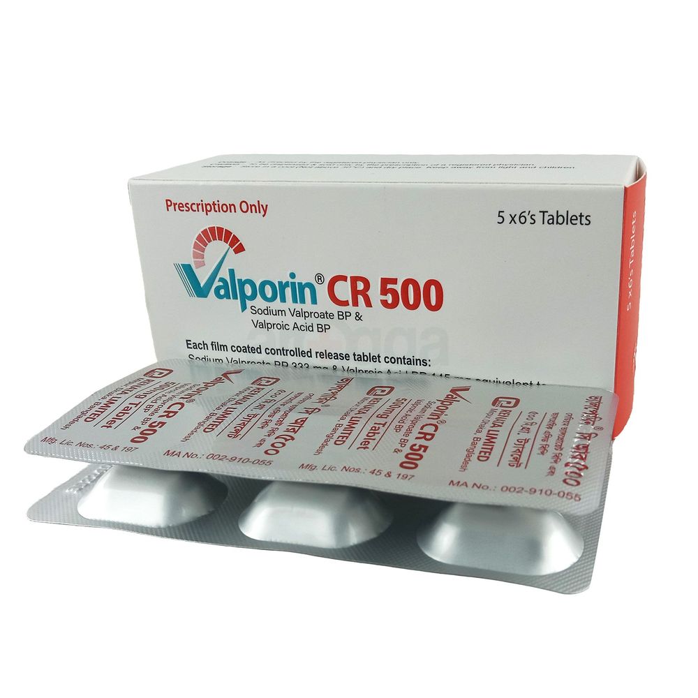 Valporin CR 500mg Tablet - Arogga Online Pharmacy
