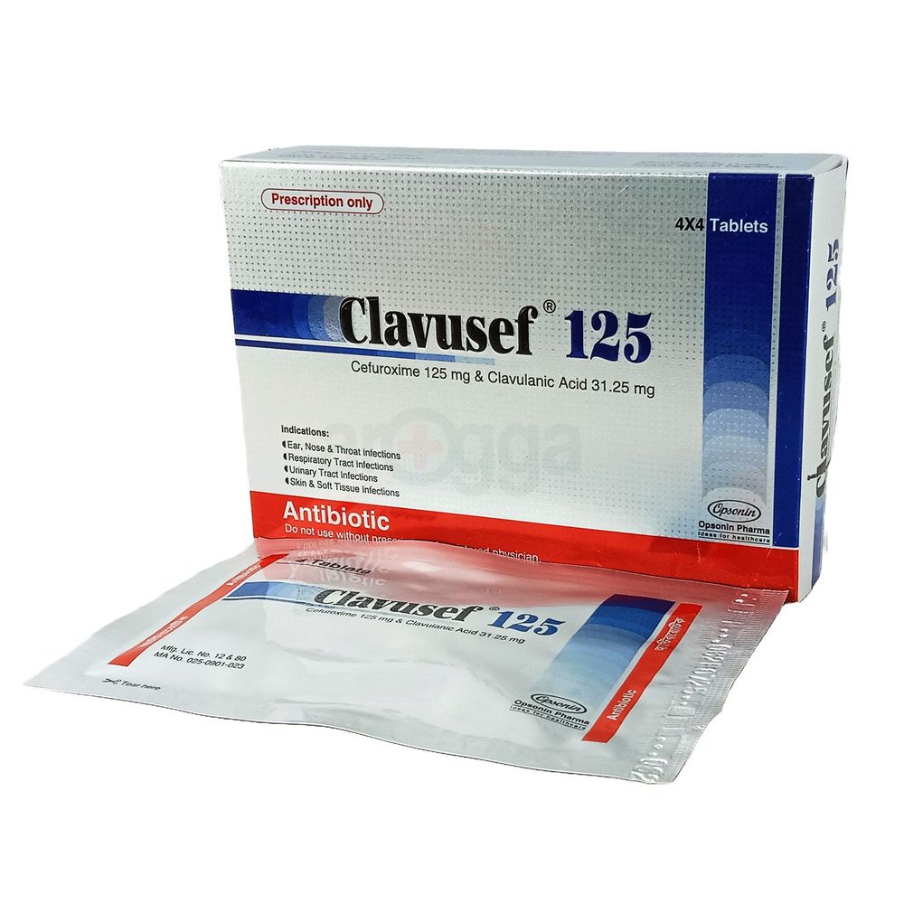 Clavusef 125mg+31.25mg Tablet - Arogga Online Pharmacy