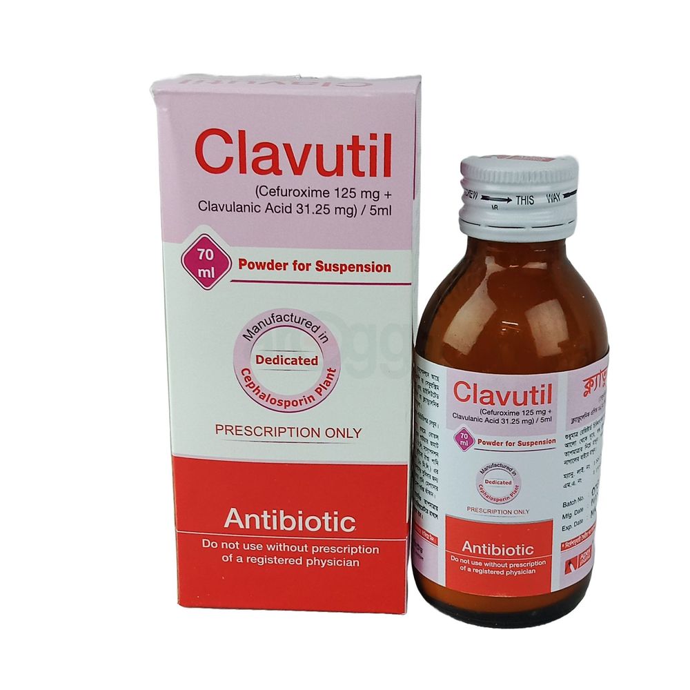 Clavutil 125mg+31.25mg/5ml Powder for Suspension - Arogga Online Pharmacy