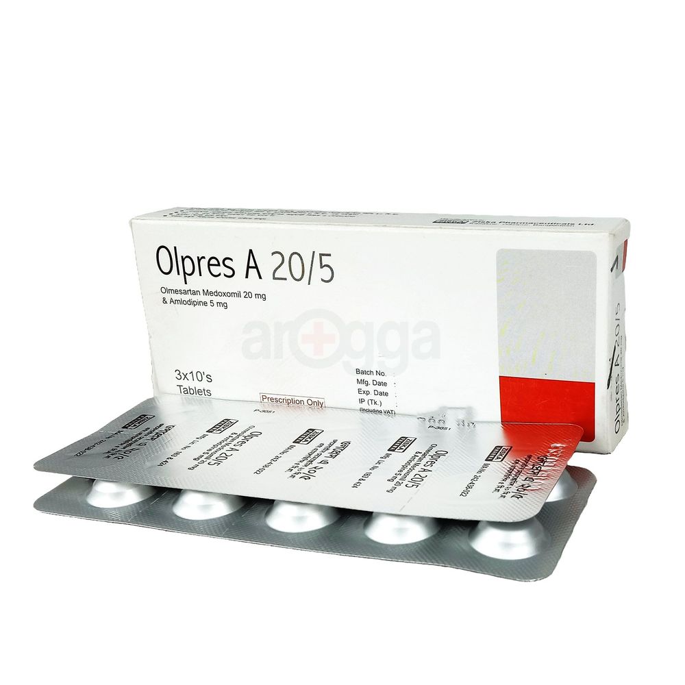 Olpres A 20 5mg+20mg Tablet - Arogga Online Pharmacy