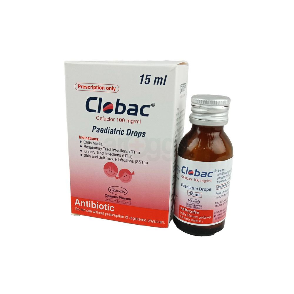 Clobac Pediatric Drops 125mg/1.25ml Pediatric Drops - Arogga Online ...