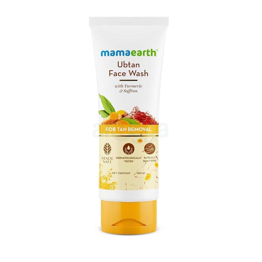 Mamaearth Ubtan Facewash with Turmeric and Saffron for Tan Removal 100ml - Arogga Beauty Store