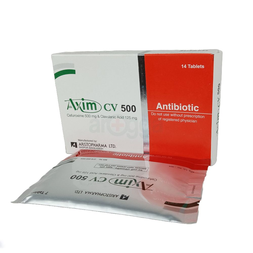 Axim CV 500mg+125mg Tablet - Arogga Online Pharmacy
