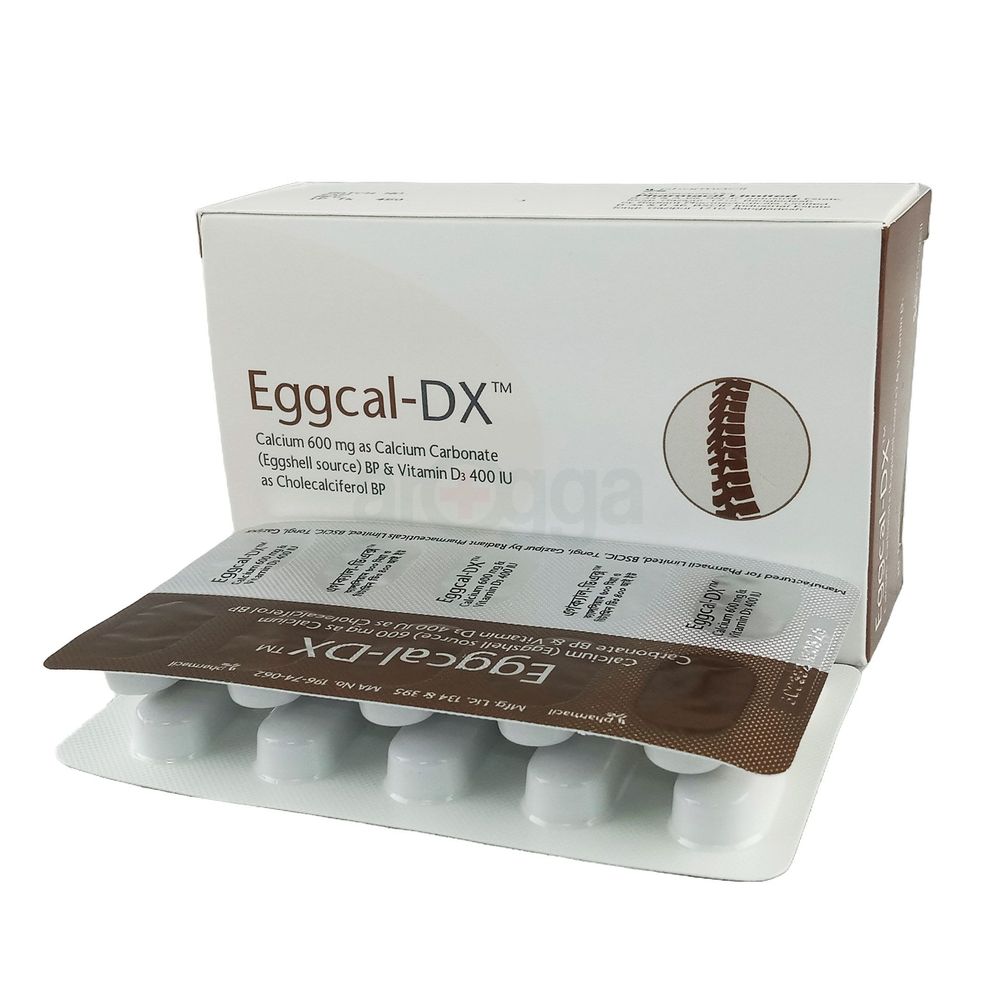 Eggcal-DX 600mg+400IU Tablet - Arogga Online Pharmacy