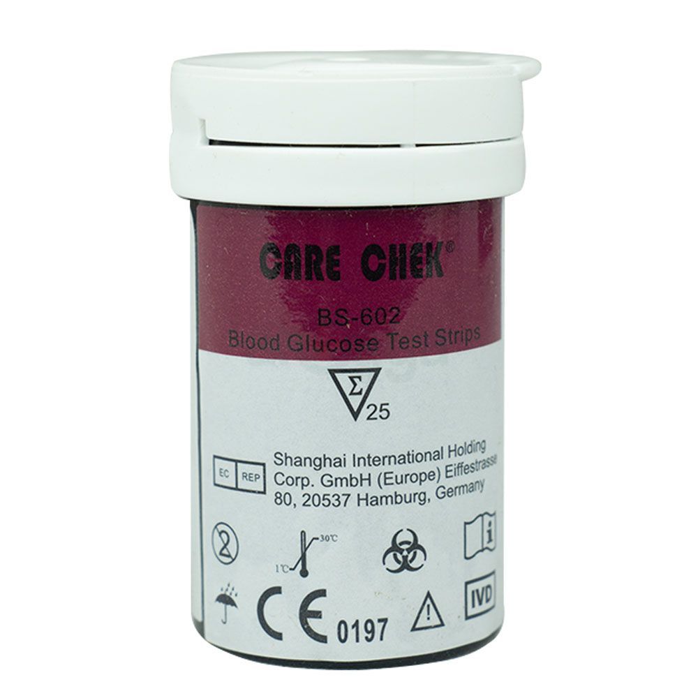Care Chek Blood Glucose Test Strips 25's Pack - Arogga Online Pharmacy