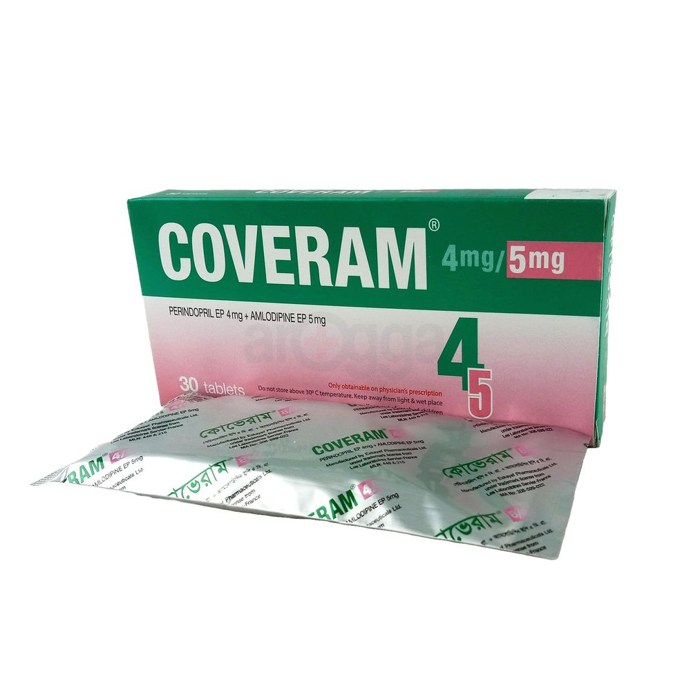 Coveram 4/5 4mg+5mg tablet - Arogga Online Pharmacy