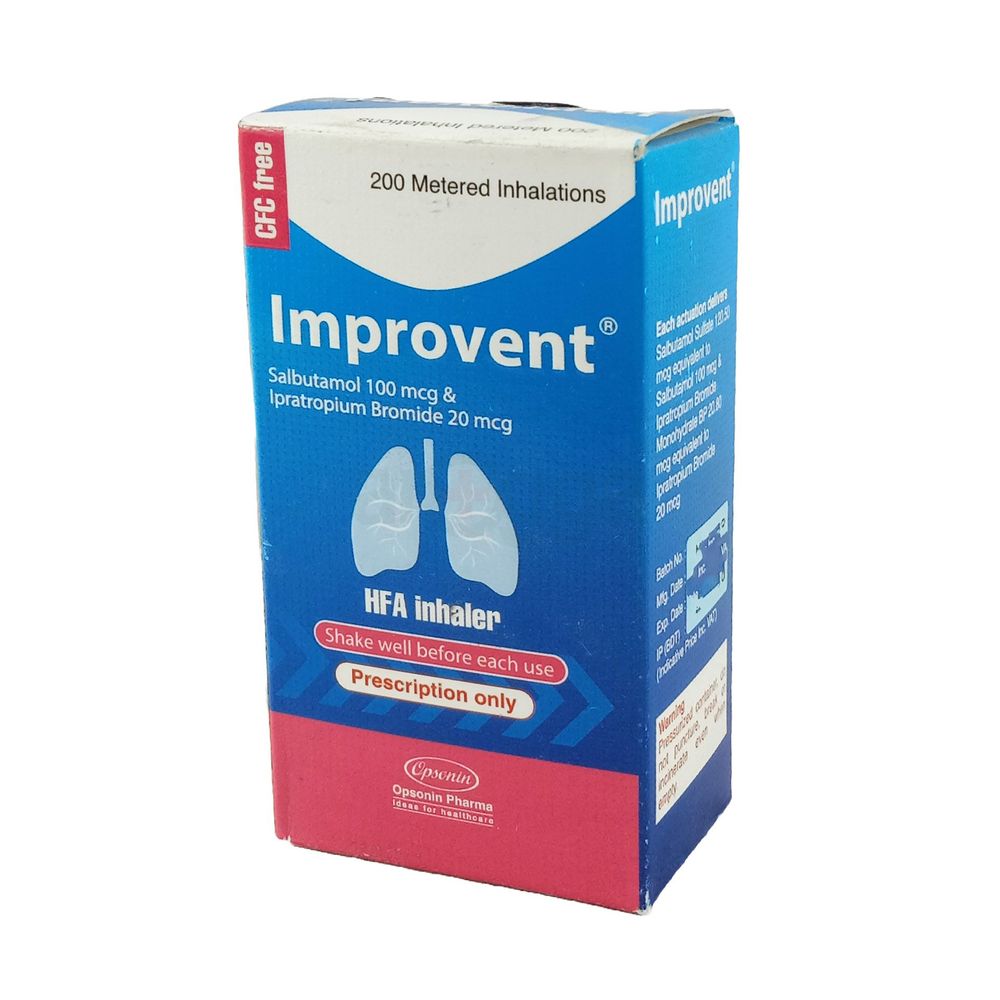 Improvent Inhelar 20mcg+100mcg/puff Inhaler - Arogga Online Pharmacy