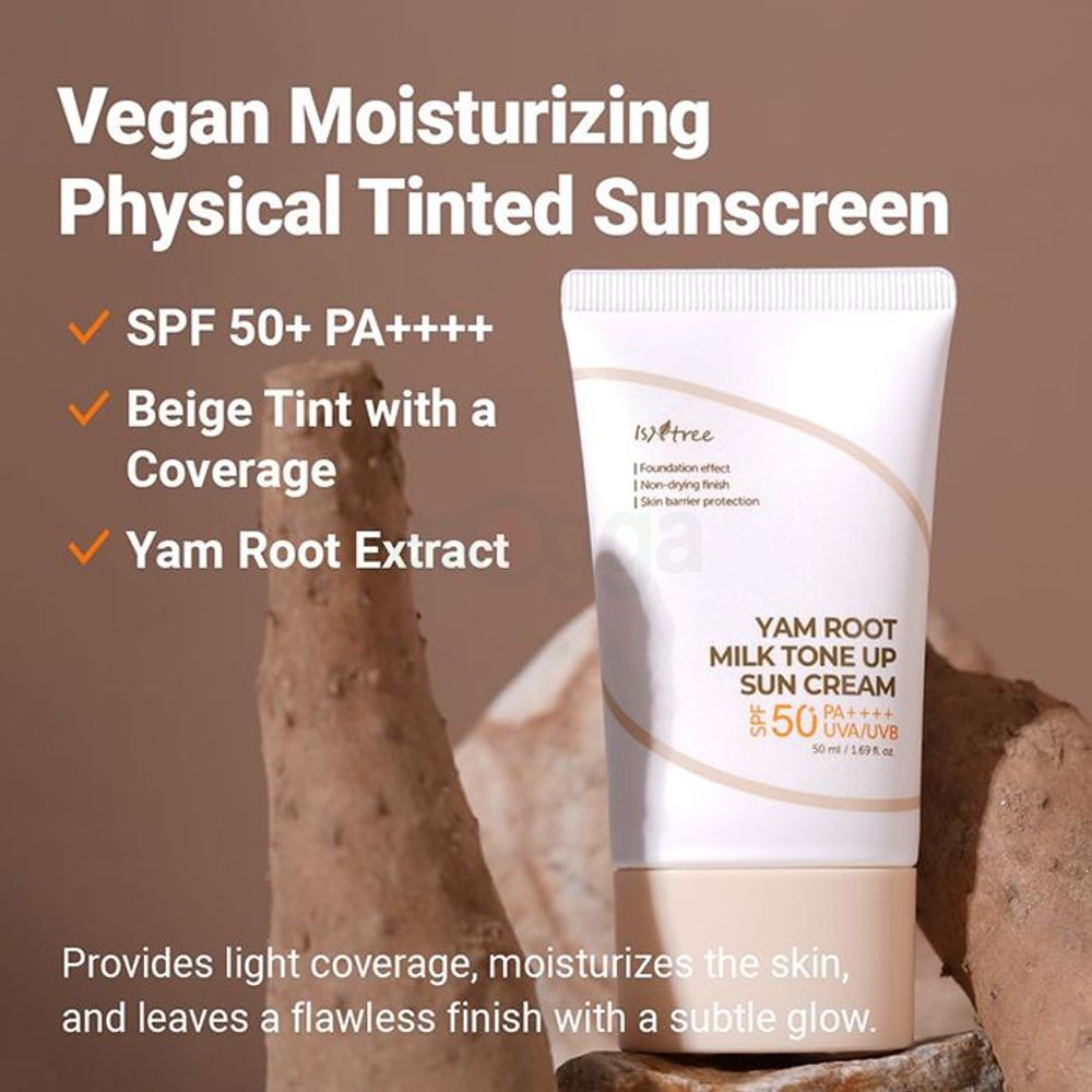 Isntree Yam Root Milk Tone Up Sun Cream SPF 50 PA++++ UVA/UVB - Arogga ...