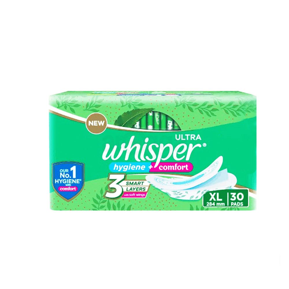 Whisper Ultra Clean Sanitary Pads for Women XL 30 Napkins - Arogga ...