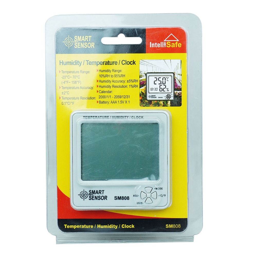 Smart Sensor Digital Humidity Temperature And Clock Meter SM808 ...