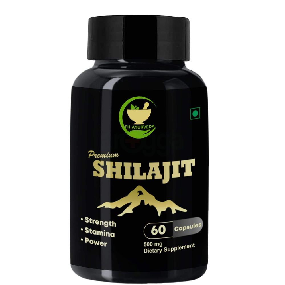 FIJ AYURVEDA Premium Shilajit/Shilajeet Extract Capsule - 500mg 60 Capsules (Pack of 1) - Arogga ...