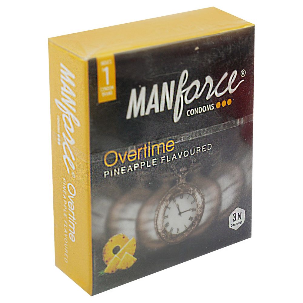 Manforce Overtime Pineapple 3in1 (Ribbed, Contour, Dotted) Condom ...