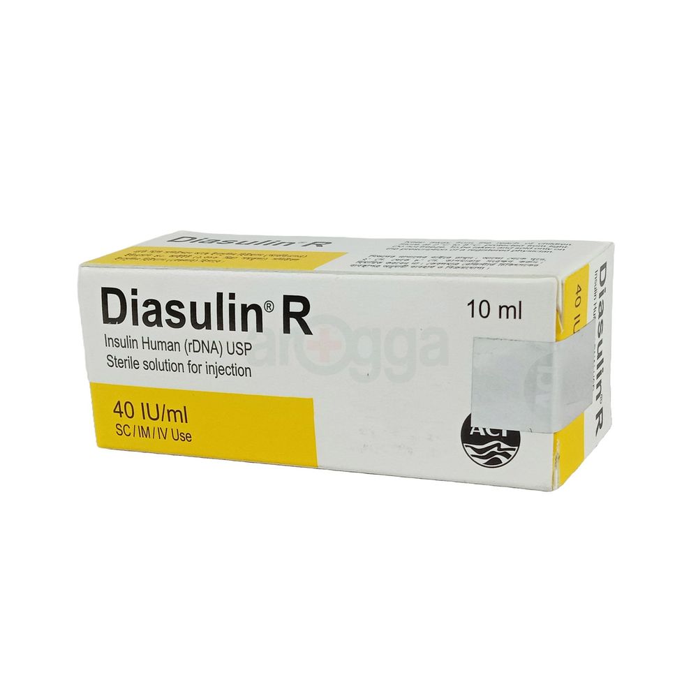 Diasulin R 40IU 40IU/ml SC/IM/IV Injection - Arogga Online Pharmacy