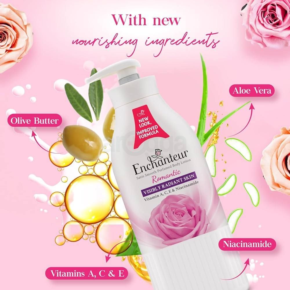 Enchanteur Romantic Satin Smooth Perfumed Lotion with Vitamin A, C, E ...