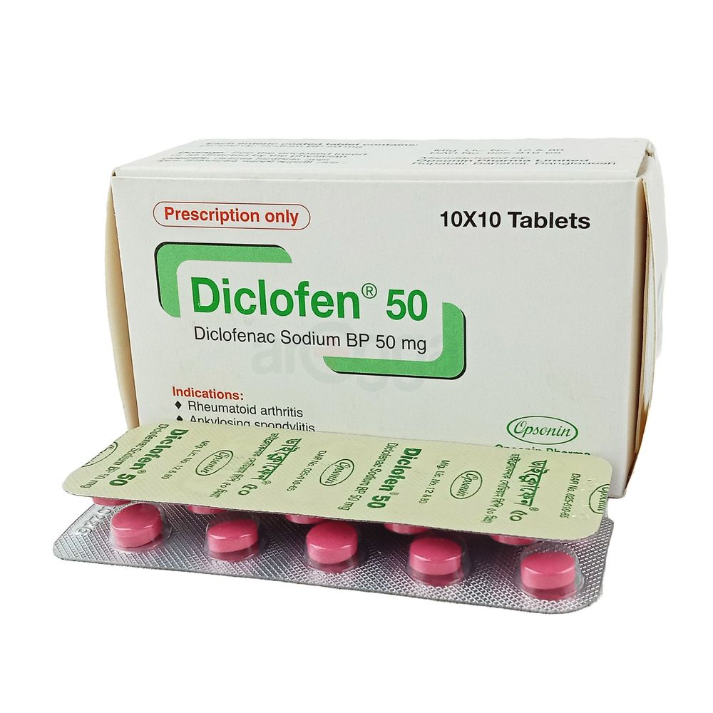 Diclofen 50mg Tablet - Arogga Online Pharmacy