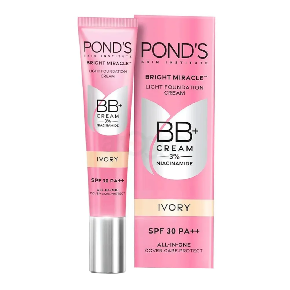 Pond's Bright Miracle Ivory Light Foundation BB+ Cream with 3% ...