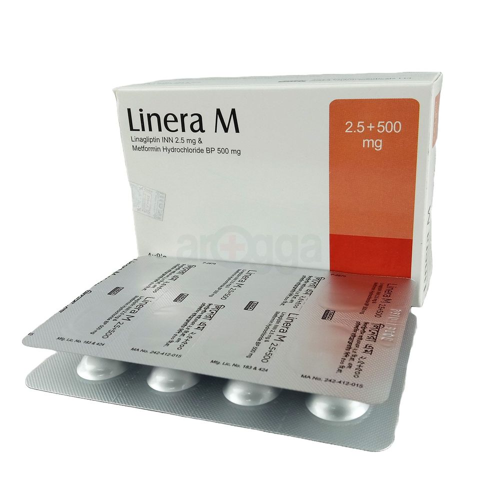 Linera M 500 2.5mg+500mg Tablet - Arogga Online Pharmacy
