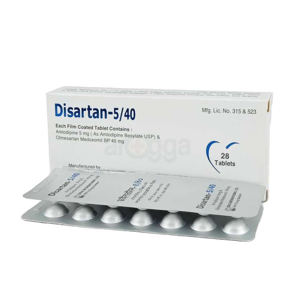 Disartan 5/40 5mg+40mg Tablet - Arogga Online Pharmacy