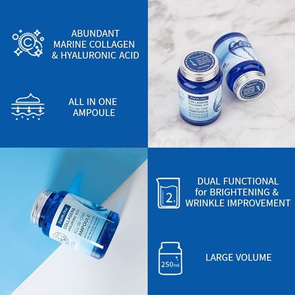 Farm Stay Collagen & Hyaluronic Acid All in One Ampoule - Arogga Beauty ...