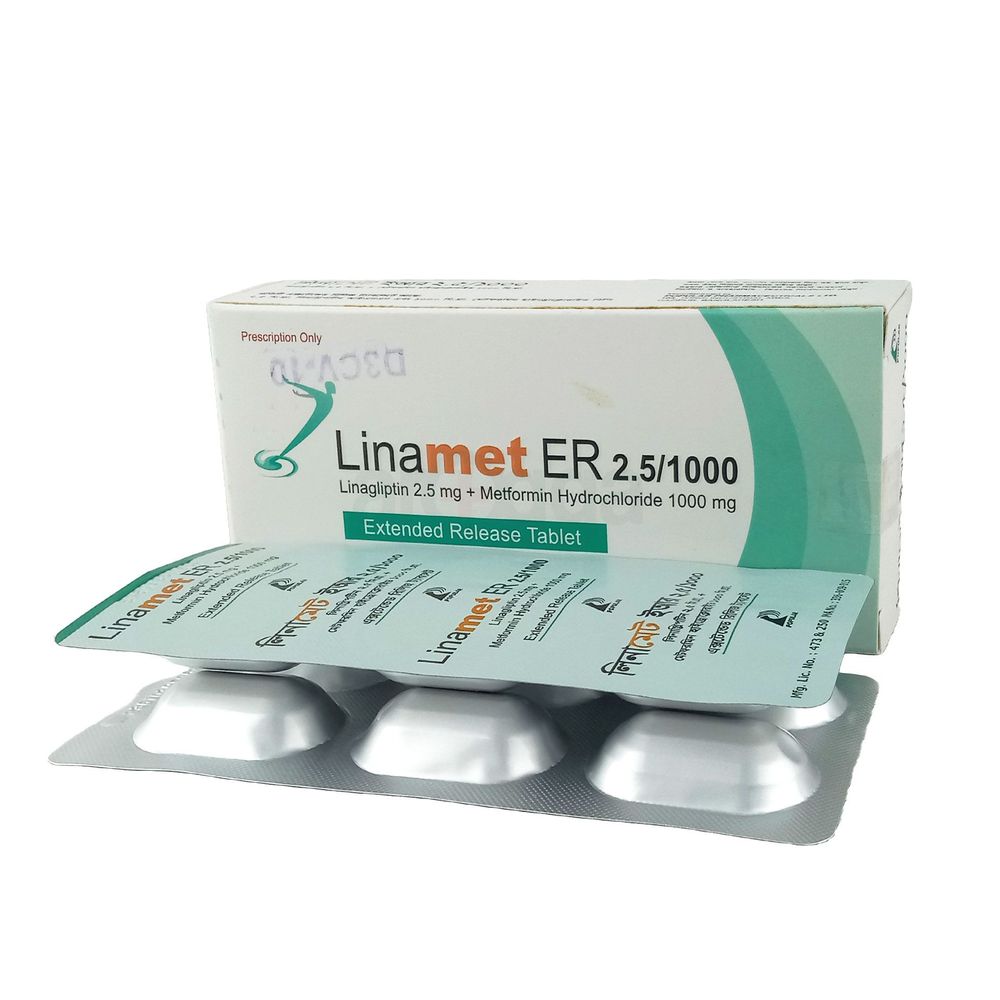Linamet ER 2.5/1000 2.5mg+1000mg Tablet - Arogga Online Pharmacy