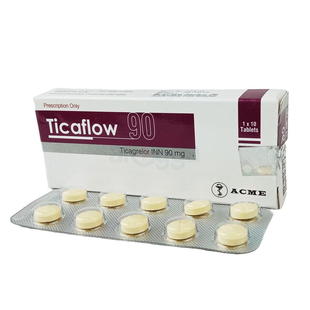 Ticaflow 90mg Tablet - Arogga Online Pharmacy