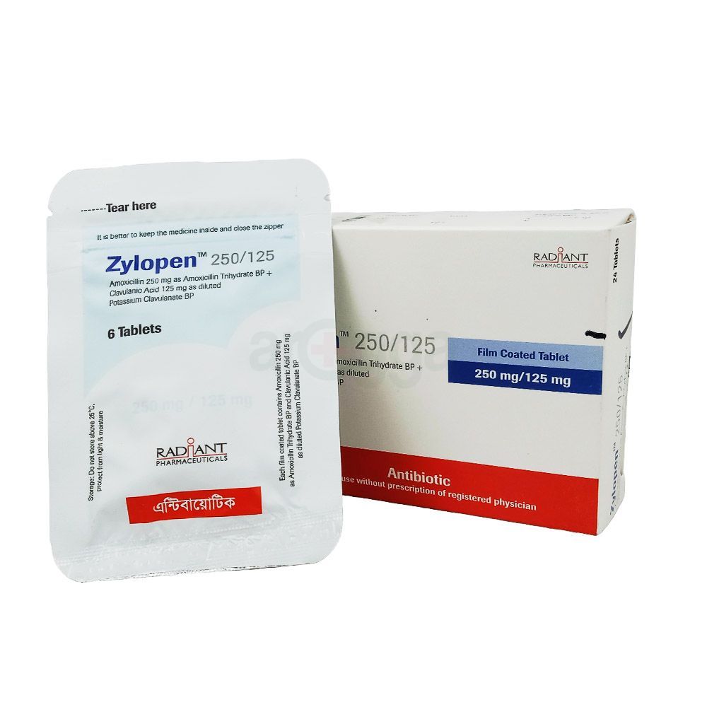 Zylopen 250mg+125mg Tablet - Arogga Online Pharmacy