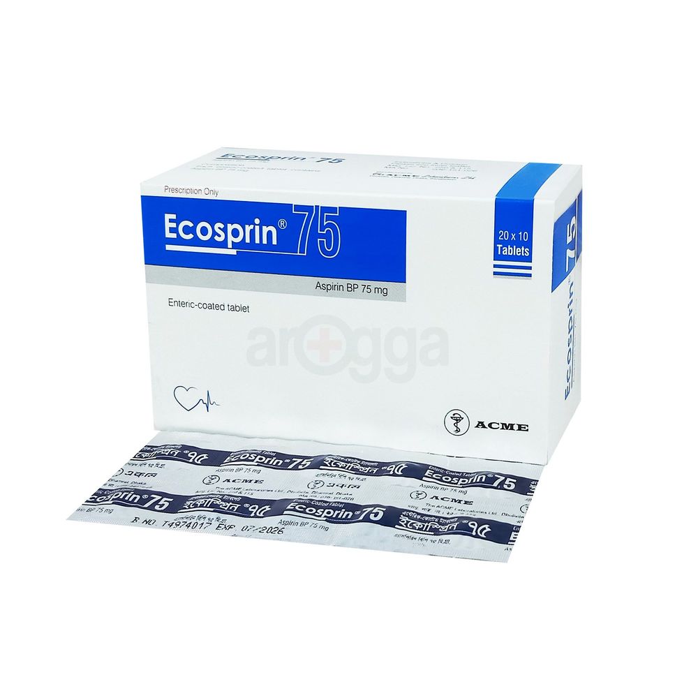 Ecosprin 75mg Tablet - ইকোস্প্রিন ৭৫ - Arogga Online Pharmacy