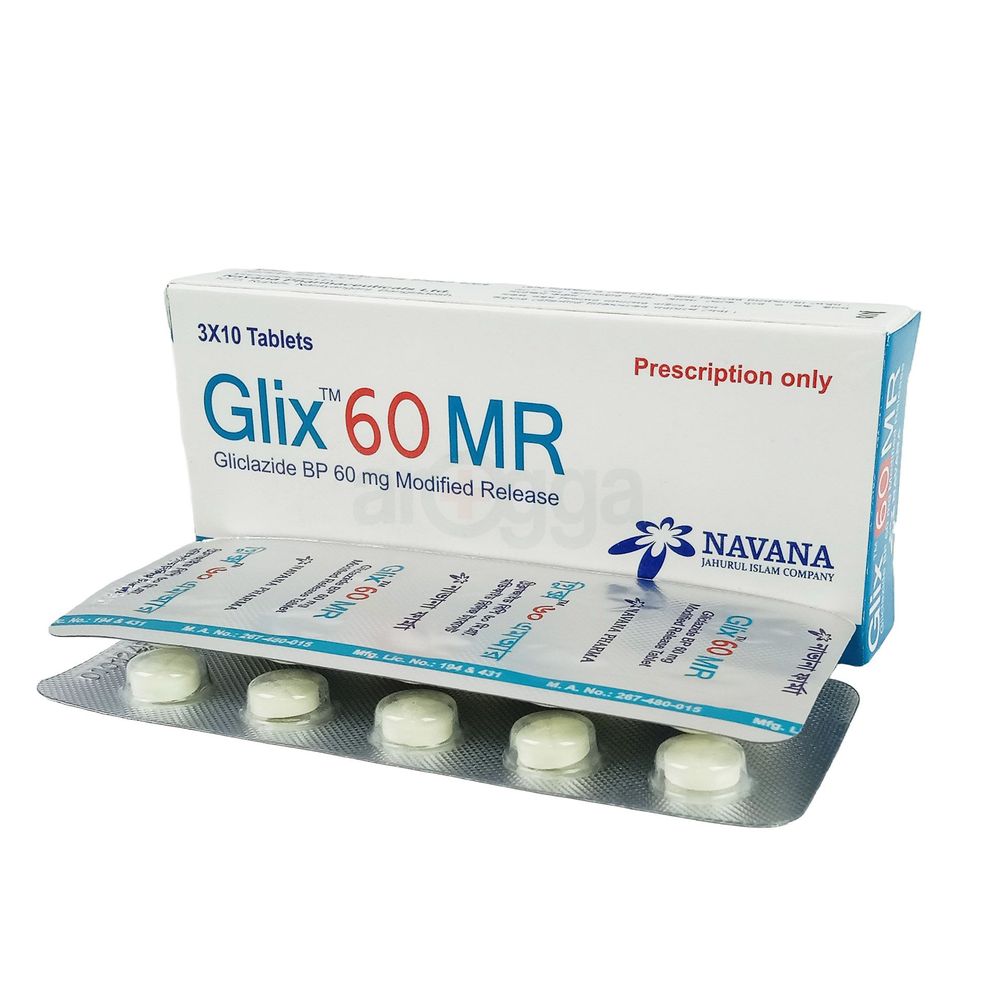 Glix 60 MR 60mg tablet - Arogga Online Pharmacy