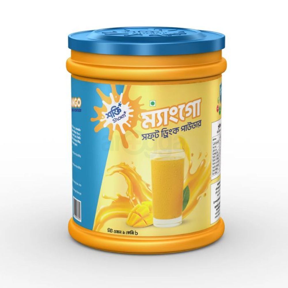 Shokti Plus Mango Soft Drink Powder Plastic Jar 1kg - Arogga Ltd