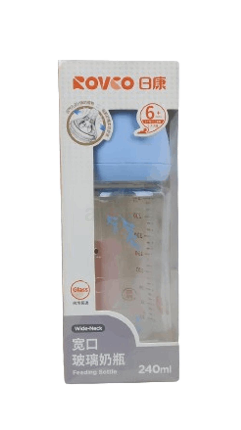 Rovco Feeding Glass Bottle (Wide Neck) 6m+ (RK-3052) - Arogga Online ...