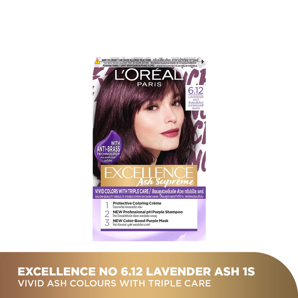 Loreal Paris Excellence Ash Supreme Vivid Colors with Tripple Care Hair ...