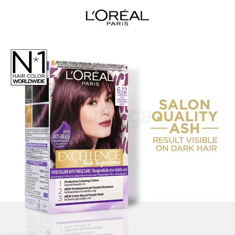 Loreal Paris Excellence Ash Supreme Vivid Colors with Tripple Care Hair ...