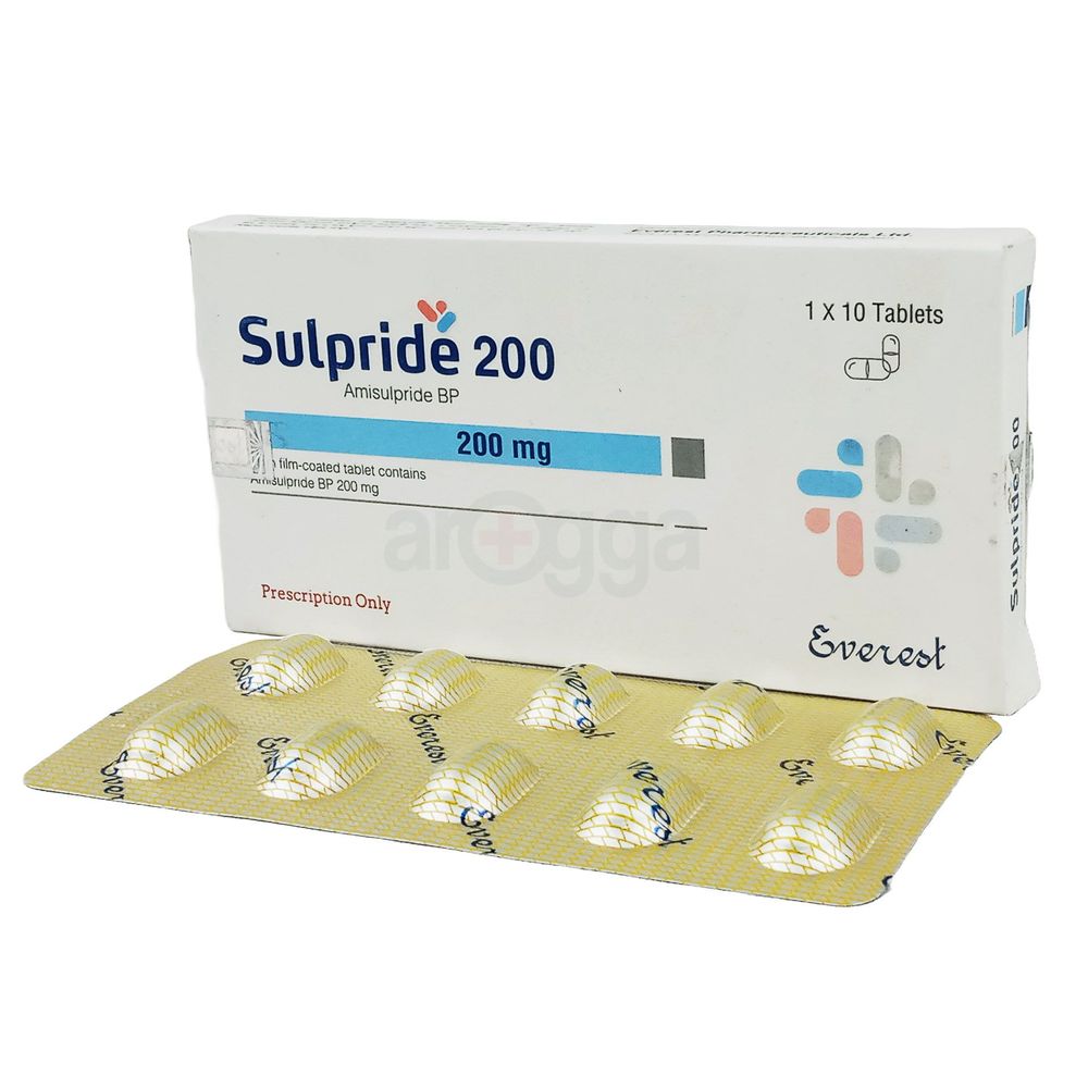 Sulpride 200mg tablet - Arogga Online Pharmacy