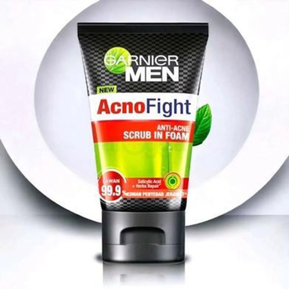 Garnier Men Acno Fight Anti-Acne Scrub in Foam With Salicylic Acid & Herba Repair - Arogga ...
