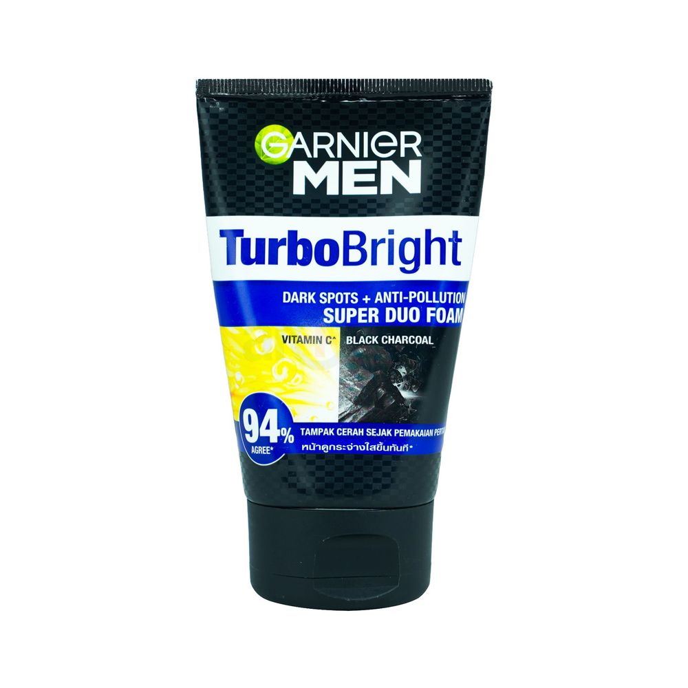 Garnier Men Turbo Bright Dark Spot & Anti-Pollution Super Duo Foam - Arogga Beauty Store
