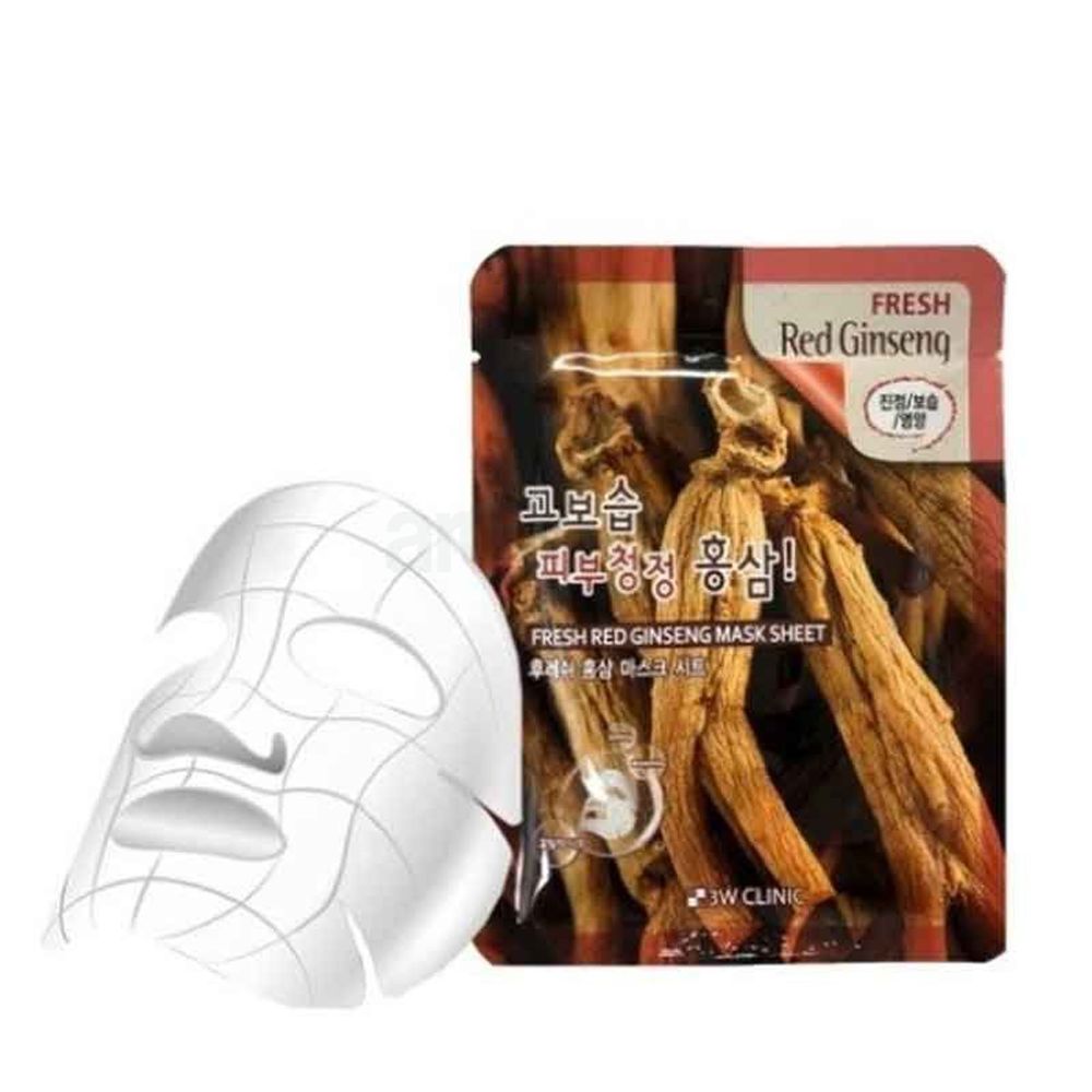 3W Clinic Fresh Red Ginseng Sheet Mask - Arogga Beauty Store