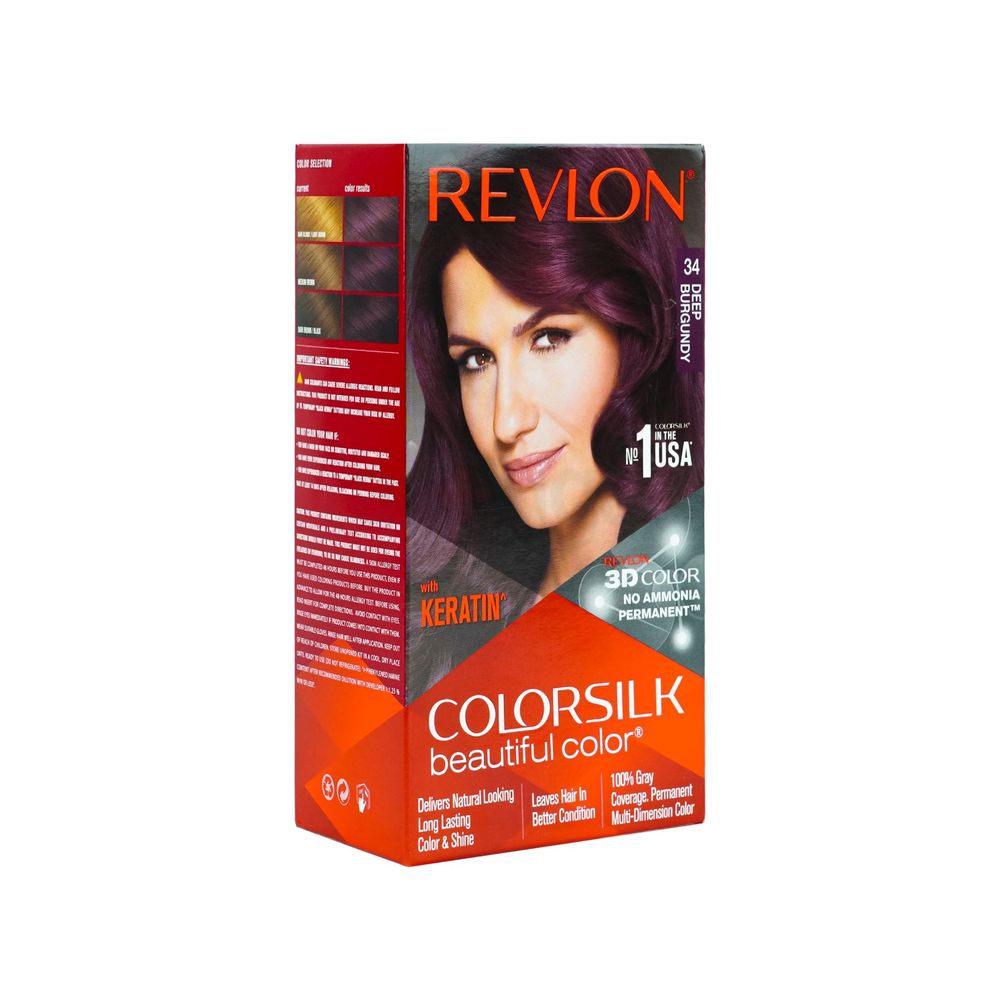 Revlon Colorsilk Beautiful Hair Color-34 Deep Burgundy - Arogga Beauty ...