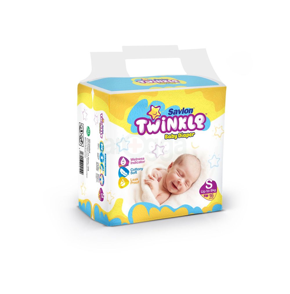 Savlon Twinkle Baby Belt Diaper Small 16 pcs (Upto 8kg) price in ...