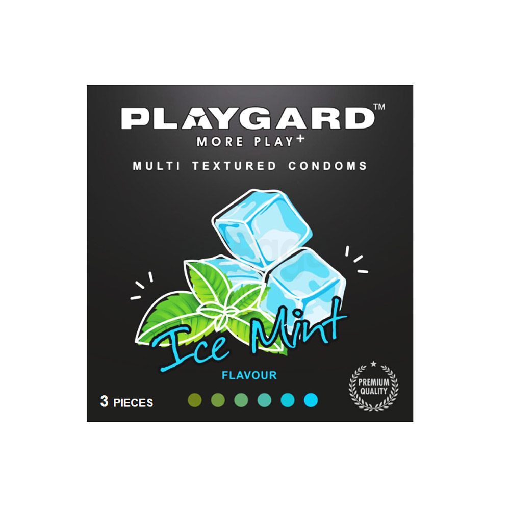 Playgard Ice Mint Flavoured Multi Textured Condom - 3's Pack - Arogga ...