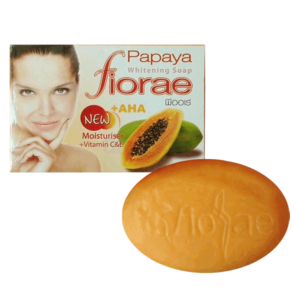 Fiorae Papaya+AHA Moisturising Vitamin C&E Whitening Soap - Arogga ...