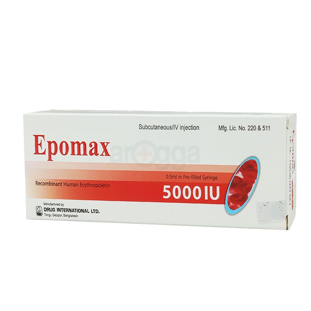 Epomax 5000 5000IU/0.5ml Injection - Arogga Online Pharmacy