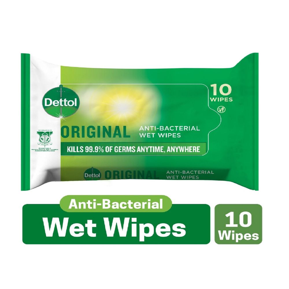 Dettol Anti Bacterial Disinfectant Wet Wipes Single Pack - Arogga ...