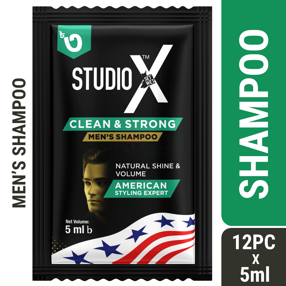 Studio X Clean & Strong Shampoo for Men (5ml X 12 pcs) - Arogga Beauty ...