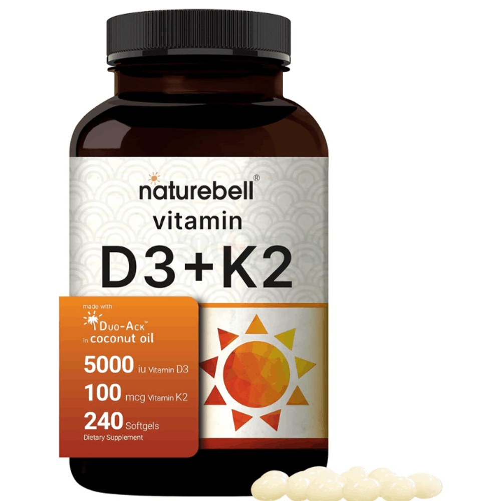 NatureBell Vitamin D3 5000 IU with K2, 240 Softgels - Arogga Online Pharmacy