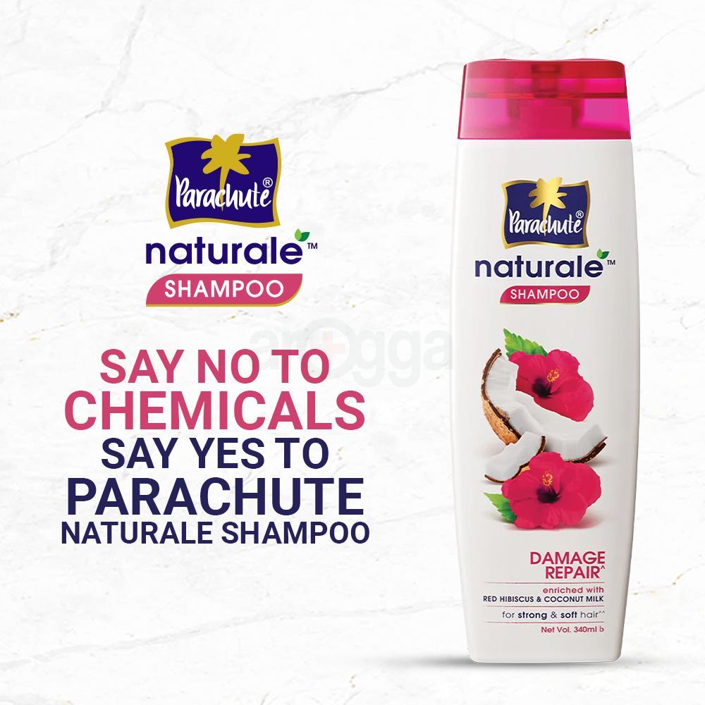 Parachute Naturale Shampoo Damage Repair 340ml (FREE Aloe Vera Facewash ...