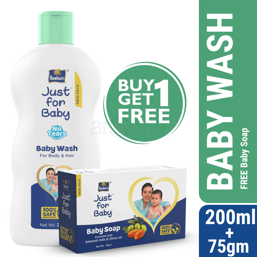 Parachute Just for Baby - Baby Wash 200ml (Baby Soap 75g Free) - Arogga ...