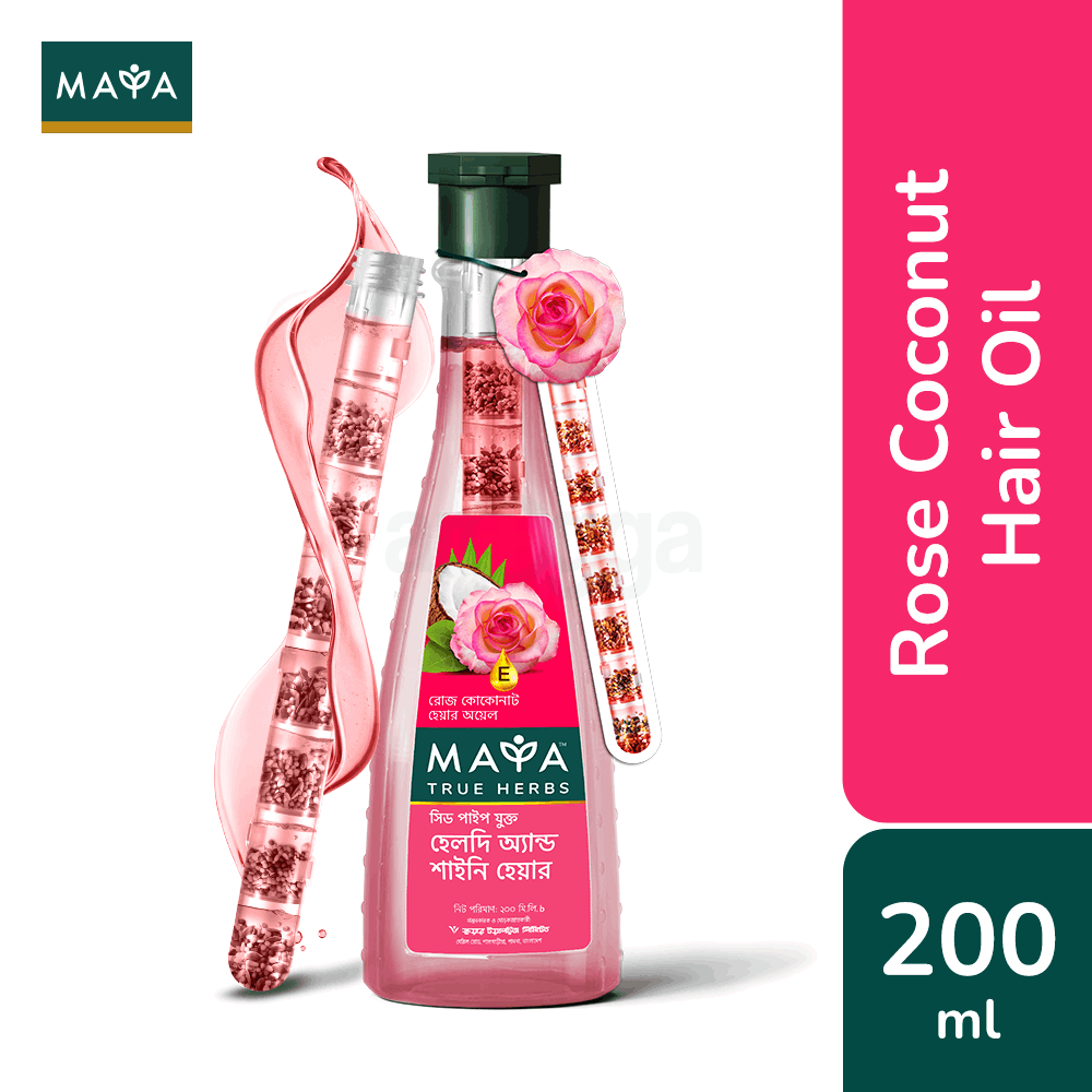 Maya True Herbs Rose Coconut Hair Oil 200ml - Arogga Beauty Store