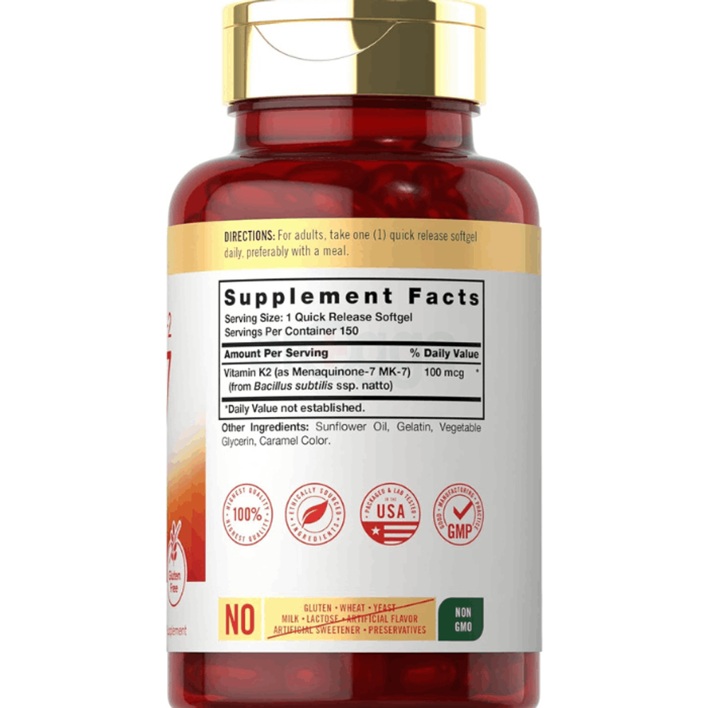 Carlyle Vitamin K2 MK7 100 mcg | 150 Softgels - Arogga Online Pharmacy