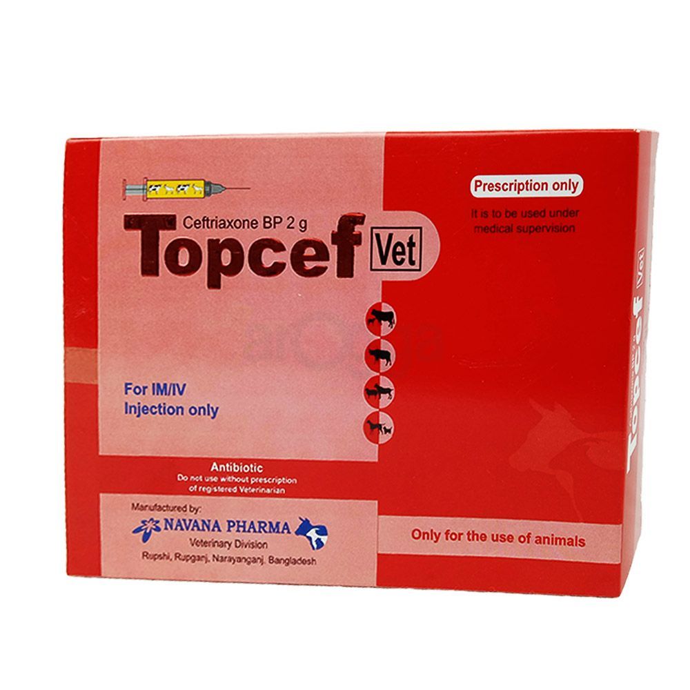 Topcef 2gm IV Vet - Arogga Online Pharmacy
